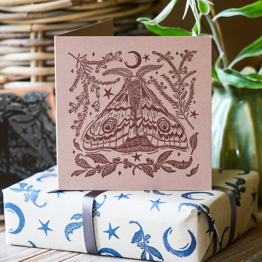 Emperor Moth Scene Stamp Majestic Nature for Elegant Crafts